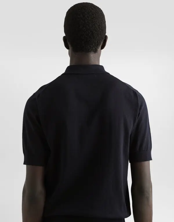 Dolce & Gabbana Cotton Polo-shirt With Heraldic Patch Sweaters And Cardigans