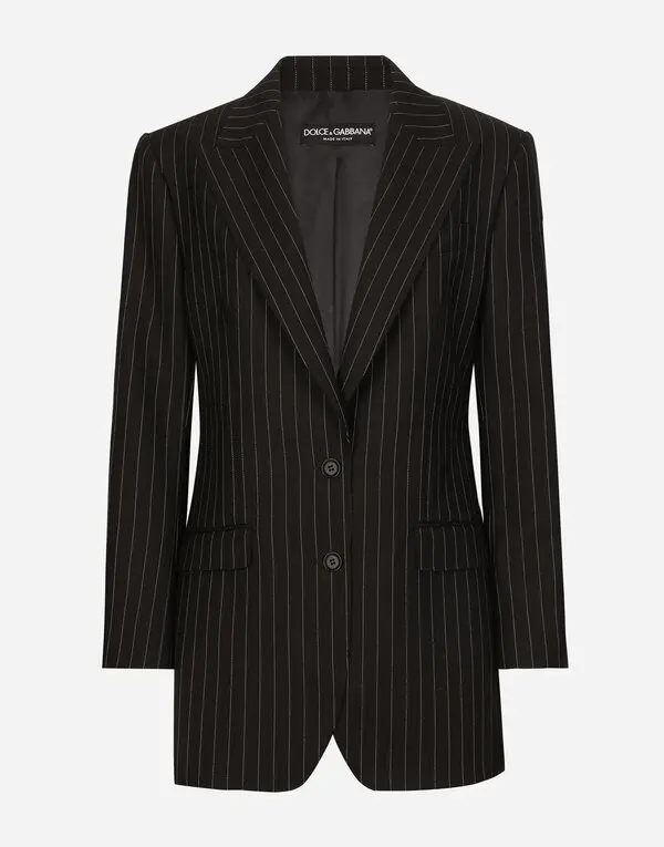 Dolce & Gabbana Single-breasted Pinstripe Wool Jacket Blazers Multi-colored