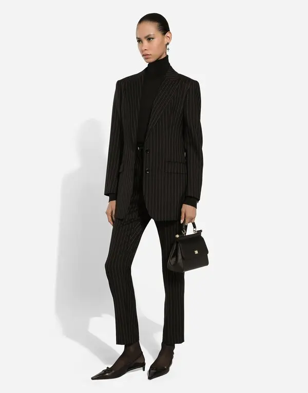 Dolce & Gabbana Single-breasted Pinstripe Wool Jacket Blazers Multi-colored