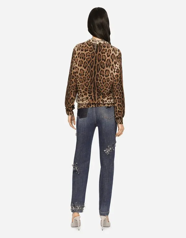 Dolce & Gabbana Leopard-print Cashmere Sweater Sweaters And Cardigans Cashmere - Multicolor