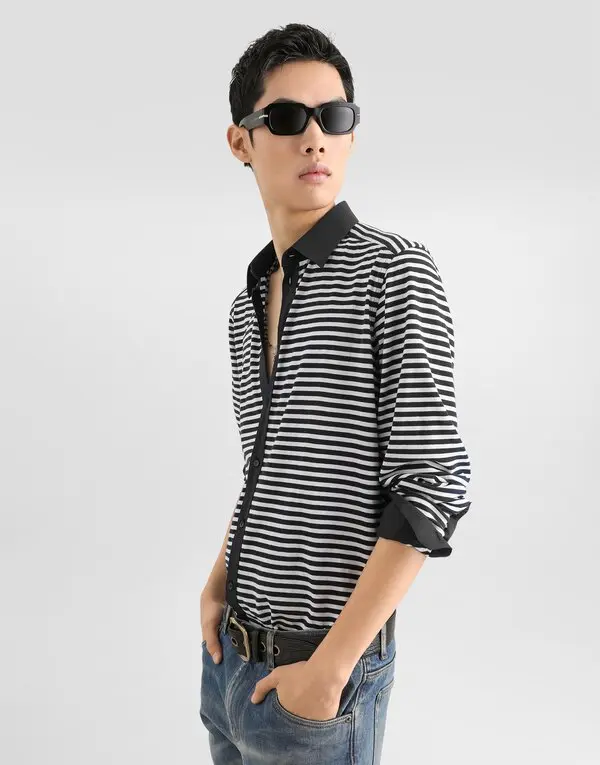 Dolce & Gabbana Striped Jersey Gold Shirt Shirts