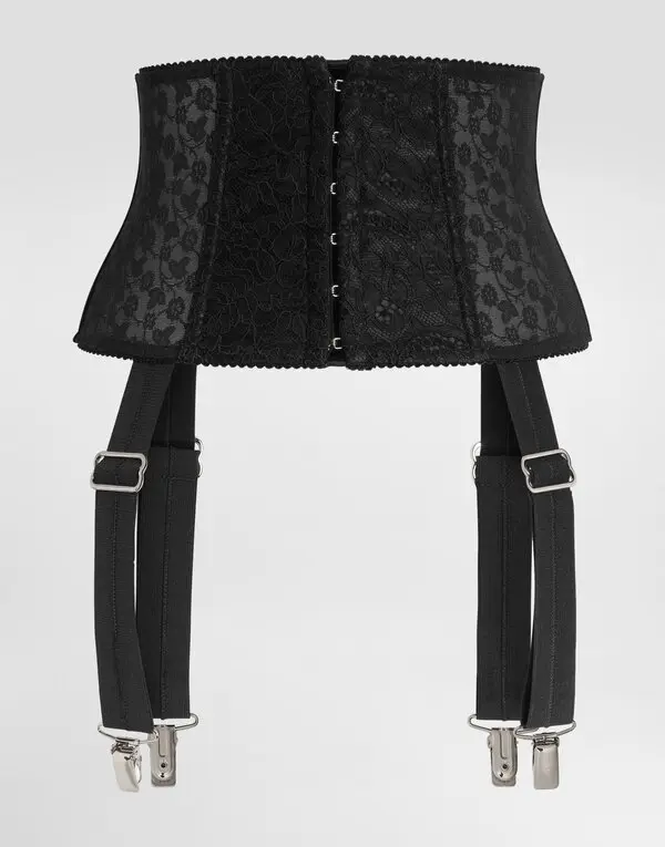 Dolce & Gabbana Stretch Marquisette Corset Belt With Garters
