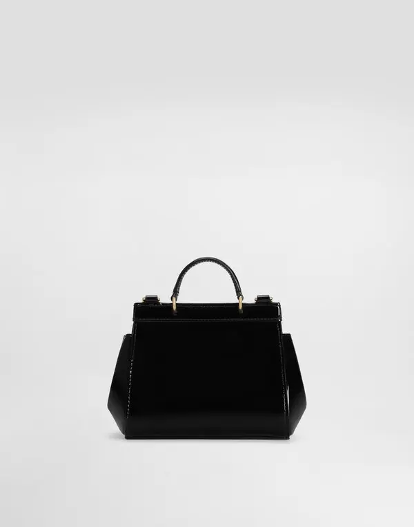 Dolce & Gabbana Mini Sicily Bag In Patent Leather - Black