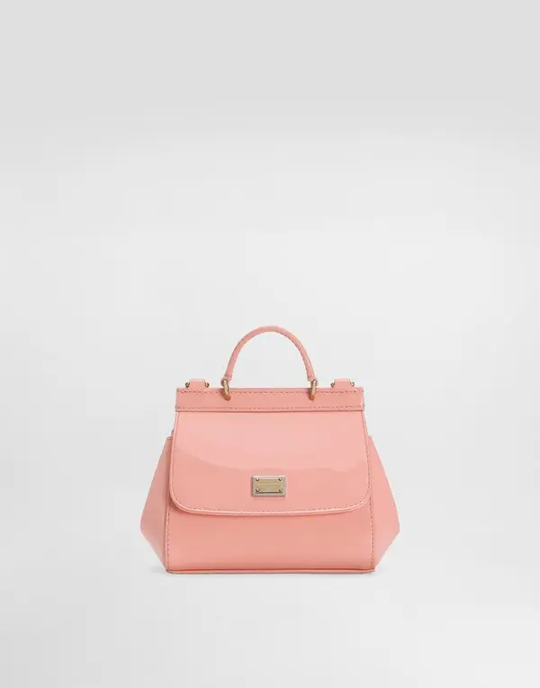 Dolce & Gabbana Mini Sicily Bag In Patent Leather - Pink