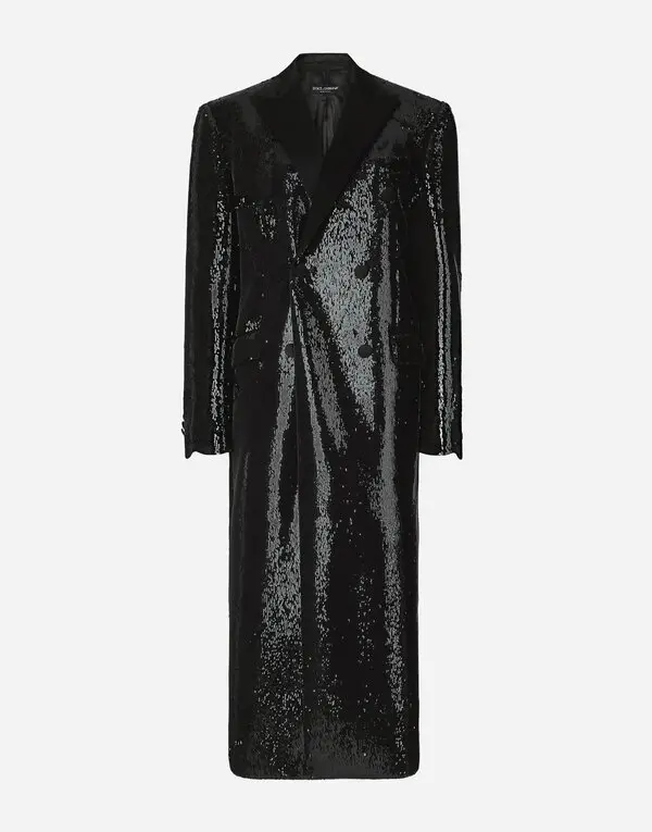 Dolce & Gabbana Micro-sequined Double-breasted Coat Coats And Jackets Scuba