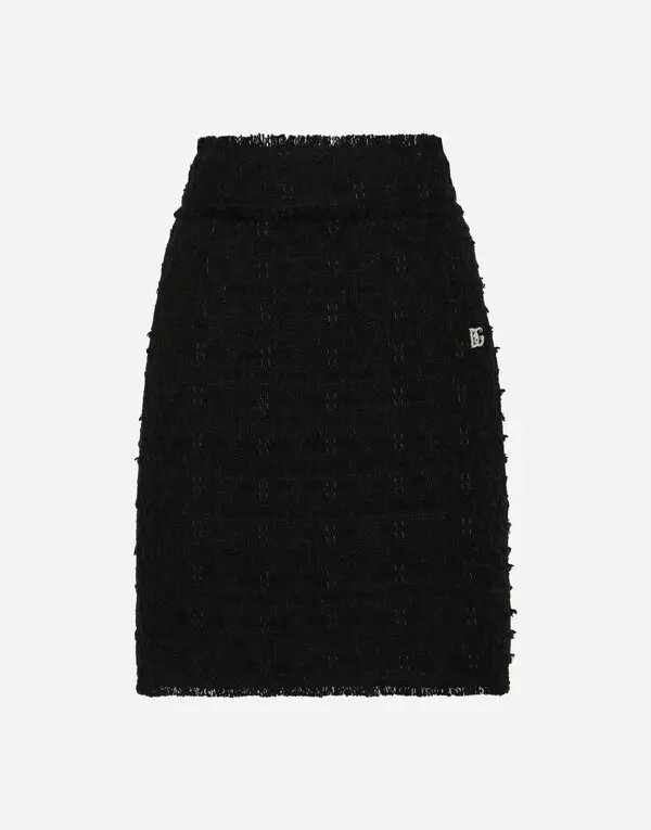 Dolce & Gabbana Rush-stitch Skirt With Side Slit Skirts - Black