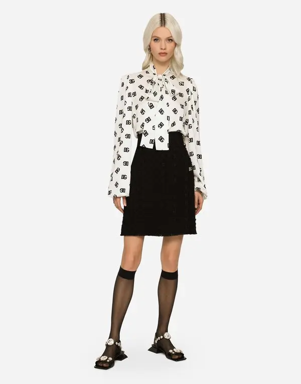 Dolce & Gabbana Rush-stitch Skirt With Side Slit Skirts