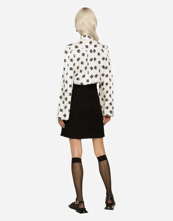 Dolce & Gabbana Rush-stitch Skirt With Side Slit Skirts