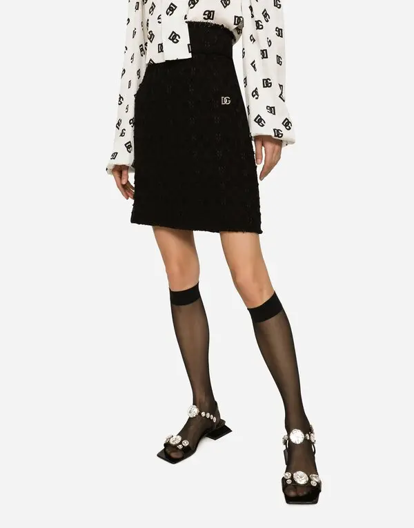 Dolce & Gabbana Rush-stitch Skirt With Side Slit Skirts