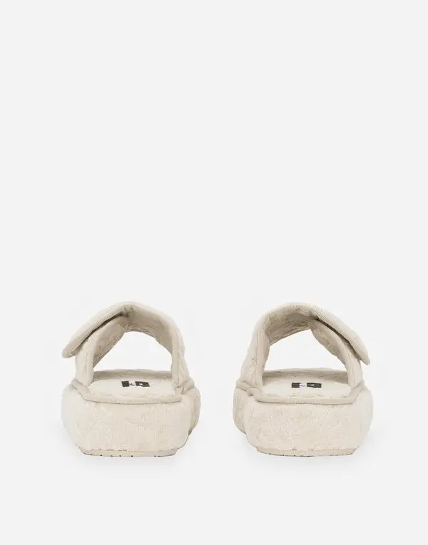 Dolce & Gabbana Terry Cotton Plateau Slippes Platform Slip-ons