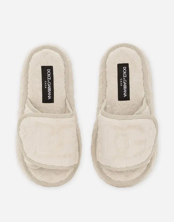 Dolce & Gabbana Terry Cotton Plateau Slippes Platform Slip-ons