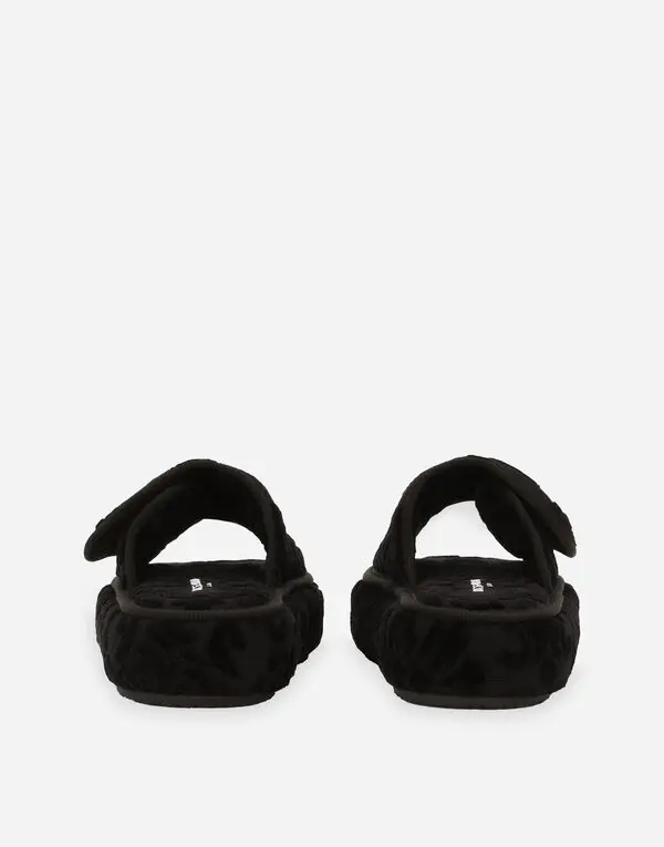 Dolce & Gabbana Terry Cotton Jacquard Platform Sliders