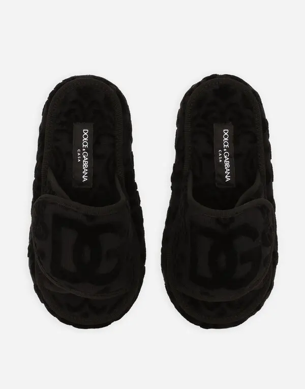 Dolce & Gabbana Terry Cotton Jacquard Platform Sliders