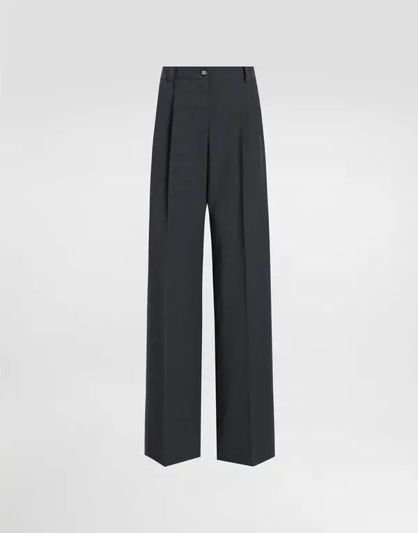 Dolce & Gabbana Wool Fabric Pants Pants And Shorts Gray