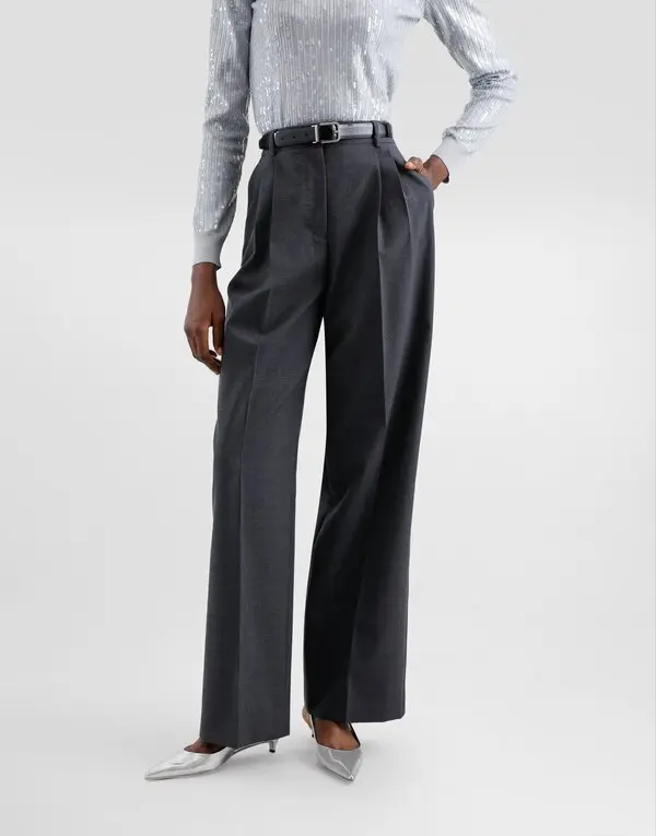 Dolce & Gabbana Wool Fabric Pants Pants And Shorts Gray