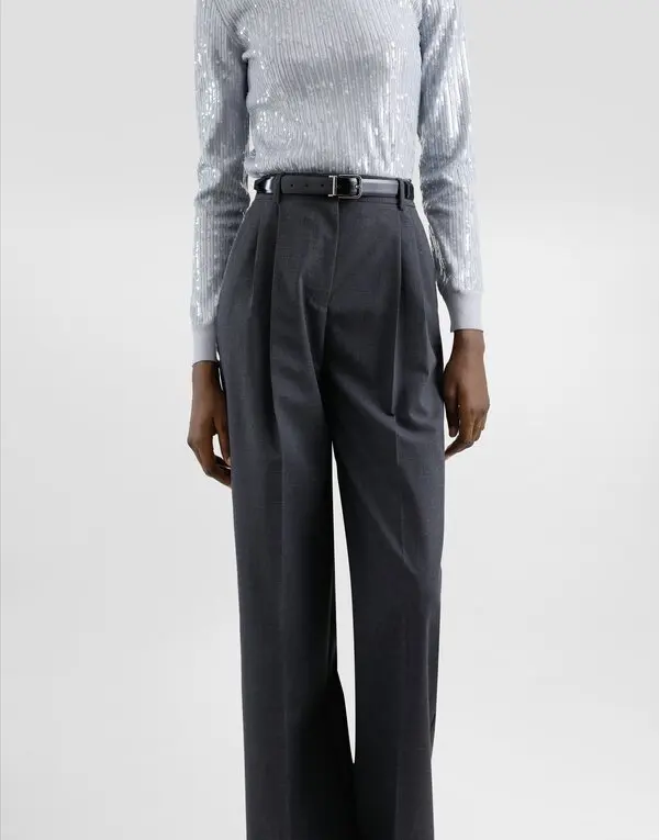 Dolce & Gabbana Wool Fabric Pants Pants And Shorts Gray