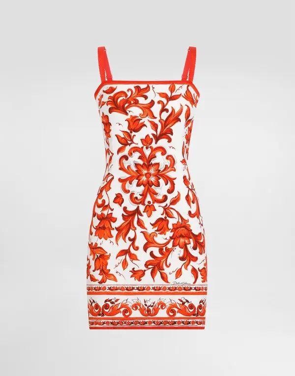 Dolce & Gabbana Majolica-print Charmeuse Mini Dress - Multicolor