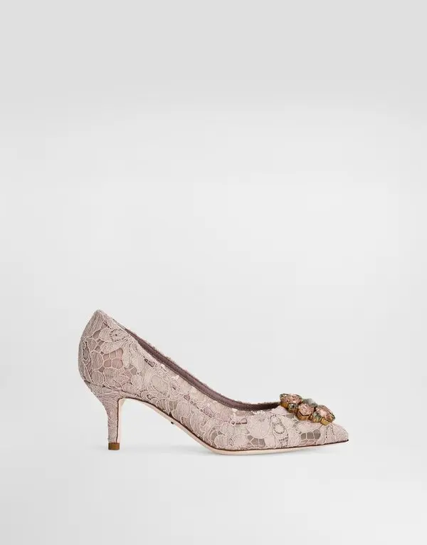 Dolce & Gabbana Lace Pumps With Brooch Detailing - Blush
