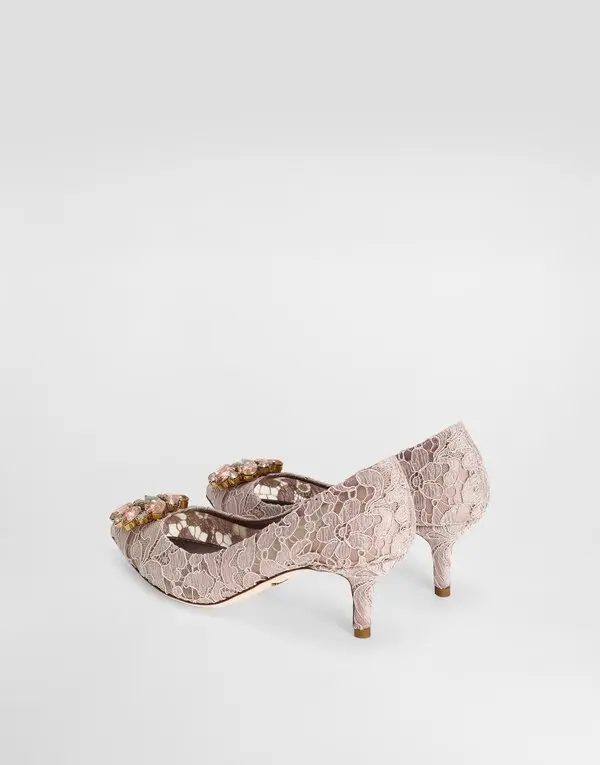 Dolce & Gabbana Lace Pumps With Brooch Detailing - Blush