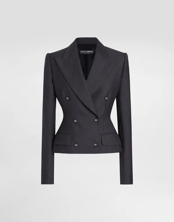 Dolce & Gabbana Double-breasted Dolce Jacket With Dg-branded Buttons Blazers Gray
