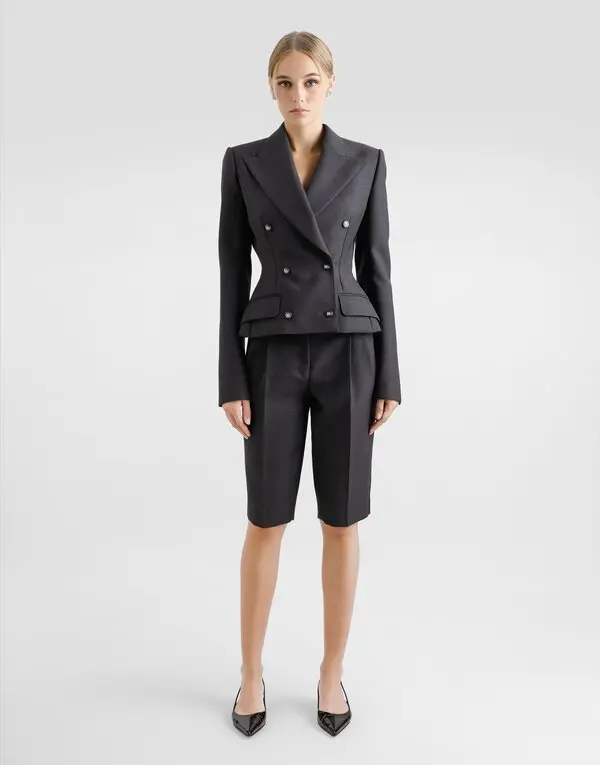 Dolce & Gabbana Double-breasted Dolce Jacket With Dg-branded Buttons Blazers Gray