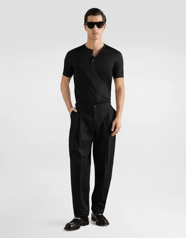 Dolce & Gabbana Stretch Cotton Trousers - Black