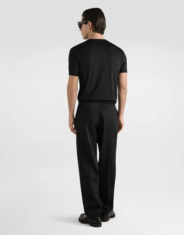 Dolce & Gabbana Stretch Cotton Trousers - Black