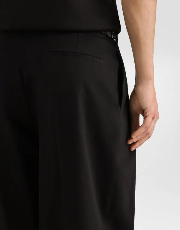 Dolce & Gabbana Stretch Cotton Trousers - Black