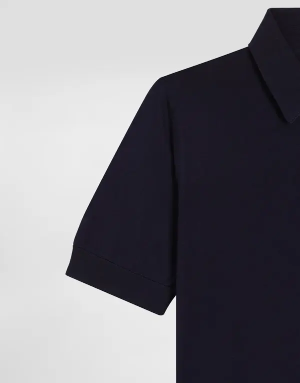 Dolce & Gabbana Silk Polo Shirt Sweaters And Cardigans - Blue