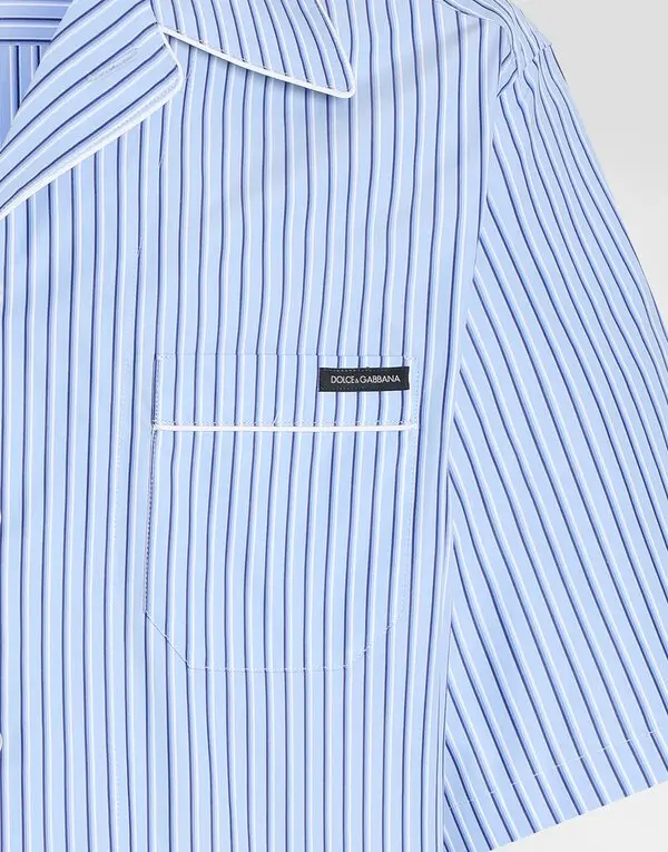 Dolce & Gabbana Hawaii Striped Poplin Shirt Shirts Multi-colored