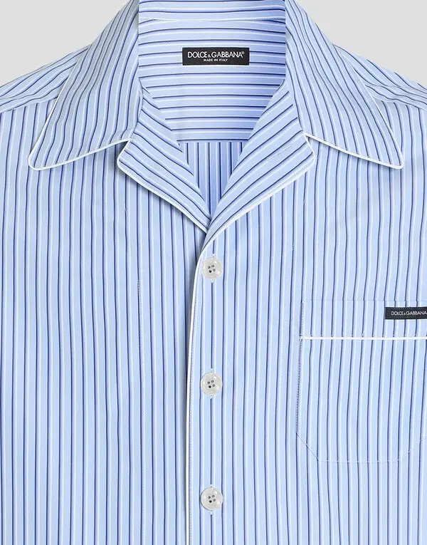 Dolce & Gabbana Hawaii Striped Poplin Shirt Shirts Multi-colored