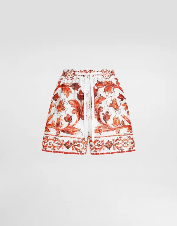 Dolce & Gabbana Majolica-print Silk Bermuda Shorts - Multicolor