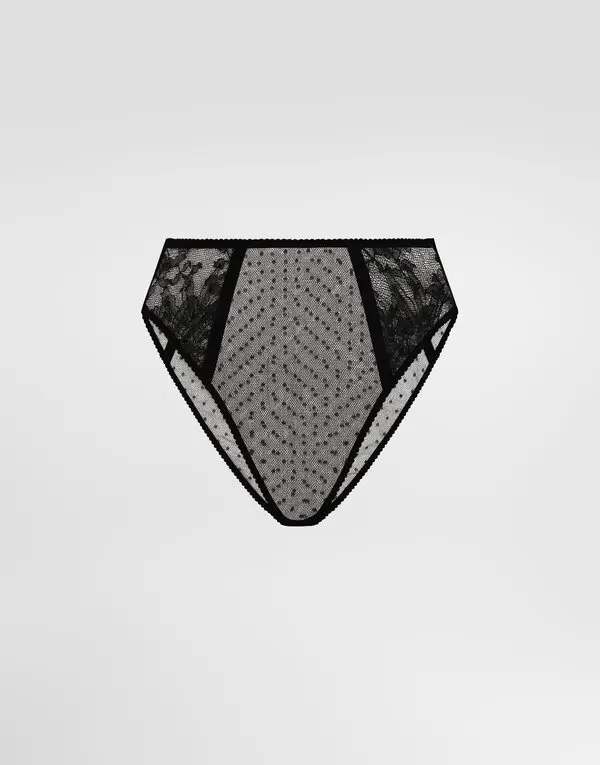 Dolce & Gabbana High-waisted Lace Briefs Underwear - Black