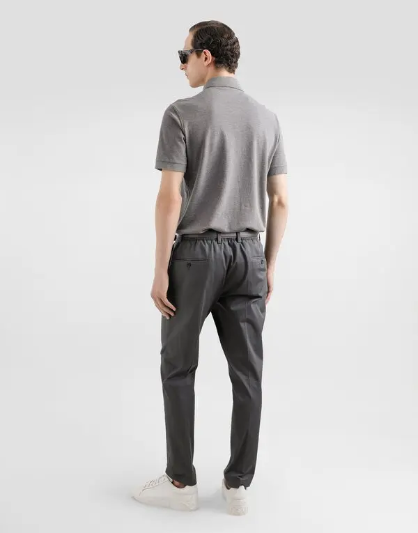 Dolce & Gabbana Tailored Stretch Cotton Gabardine Trousers - Grey