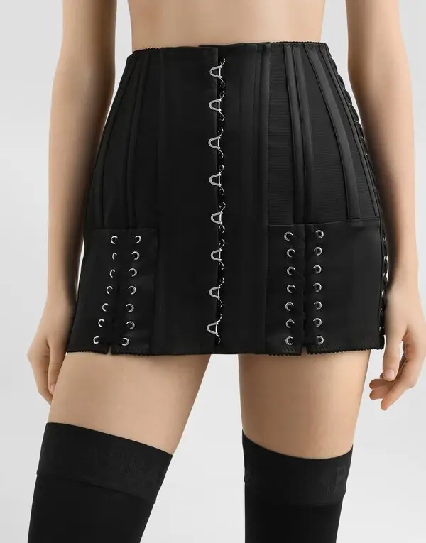 Dolce & Gabbana Stretch Satin Miniskirt Skirts Satin