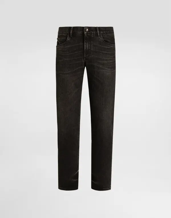 Dolce & Gabbana Denim Trousers With Dg Patch Denim Multi-colored