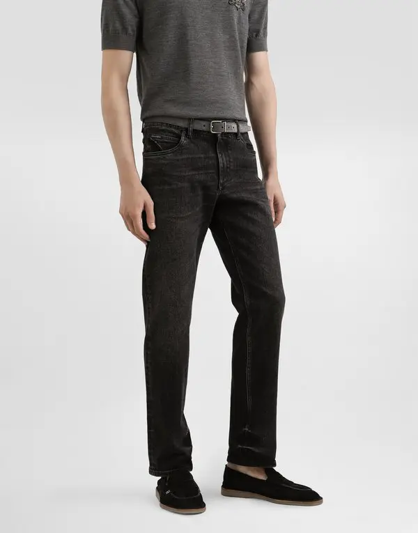 Dolce & Gabbana Denim Trousers With Dg Patch Denim Multi-colored