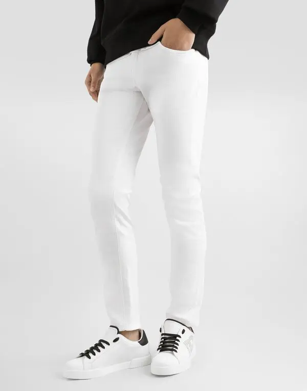 Dolce & Gabbana White Stretch Denim Jeans - Multicolor