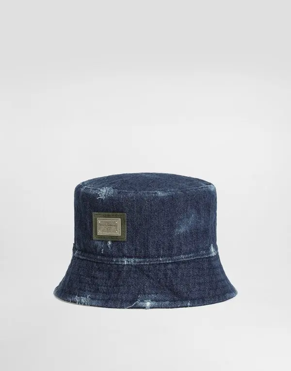 Dolce & Gabbana Bucket Hat With Logo Plate Accessories Multi-colored