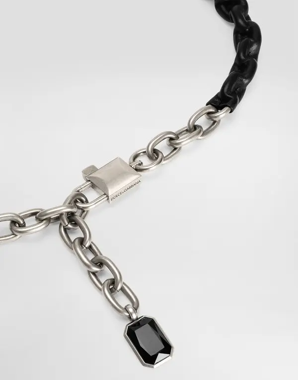 Dolce & Gabbana Brass And Calfskin Chain Belt