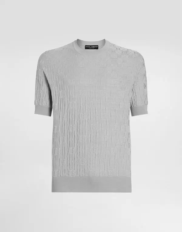 Dolce & Gabbana Silk Crewneck Pullover Sweaters And Cardigans Gray