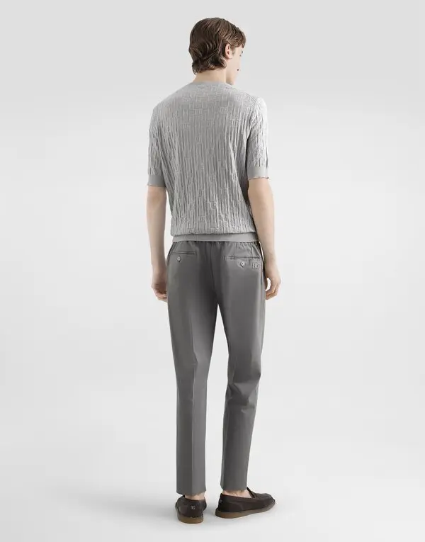 Dolce & Gabbana Silk Crewneck Pullover Sweaters And Cardigans Gray