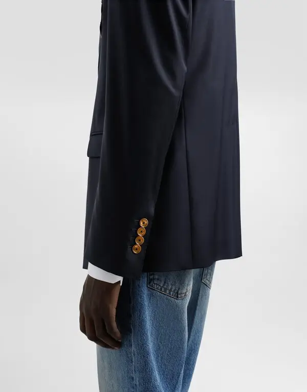Dolce & Gabbana Double-breasted Wool Jacket With Patch Suits And Blazers