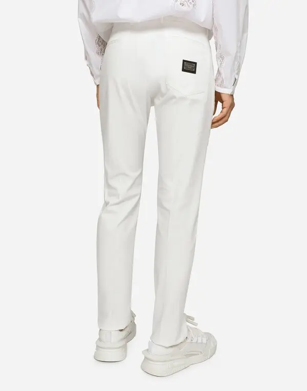 Dolce & Gabbana Stretch Cotton Tailored Trousers - White