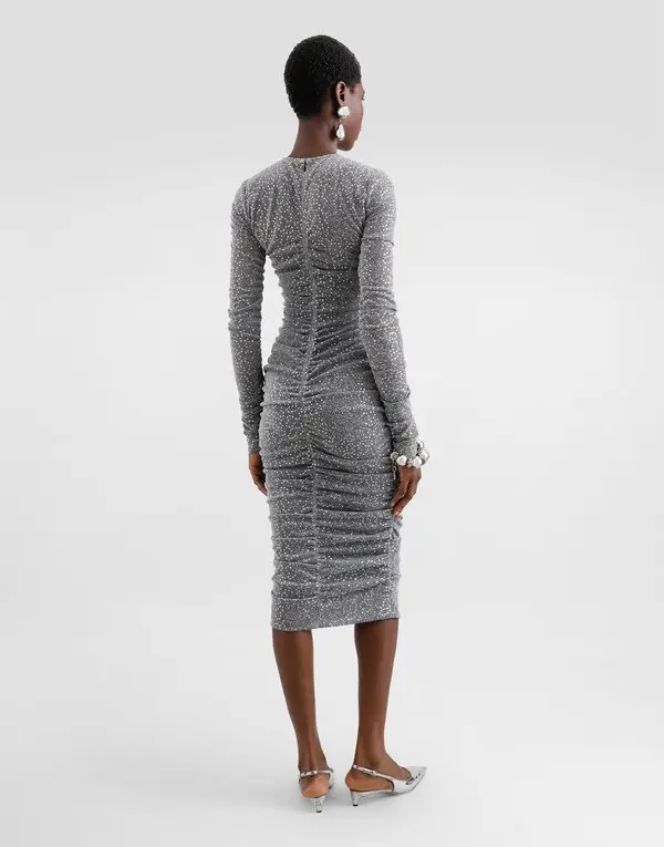 Dolce & Gabbana Sequined Draped Calf-length Dress Dresses
