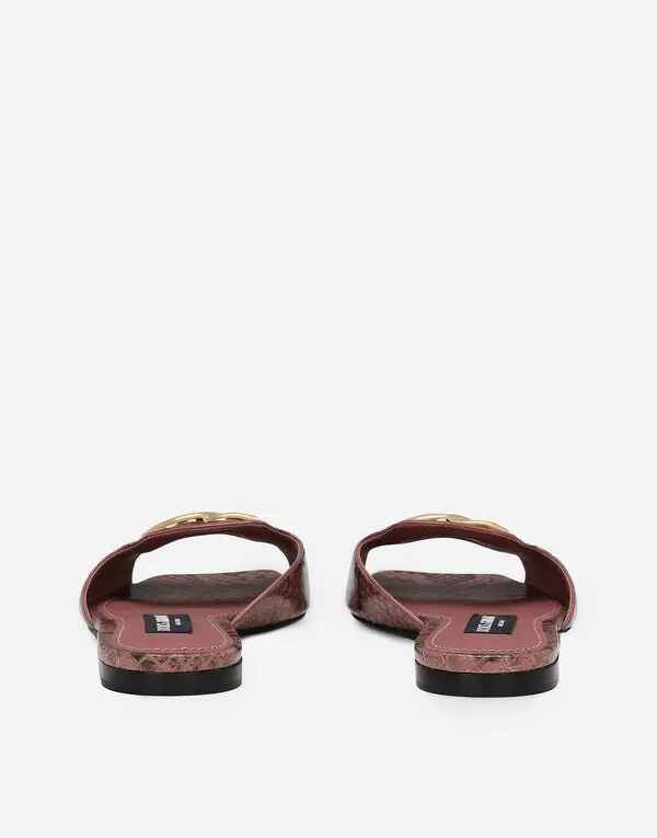 Dolce & Gabbana Python Skin Sliders Slides And Mules
