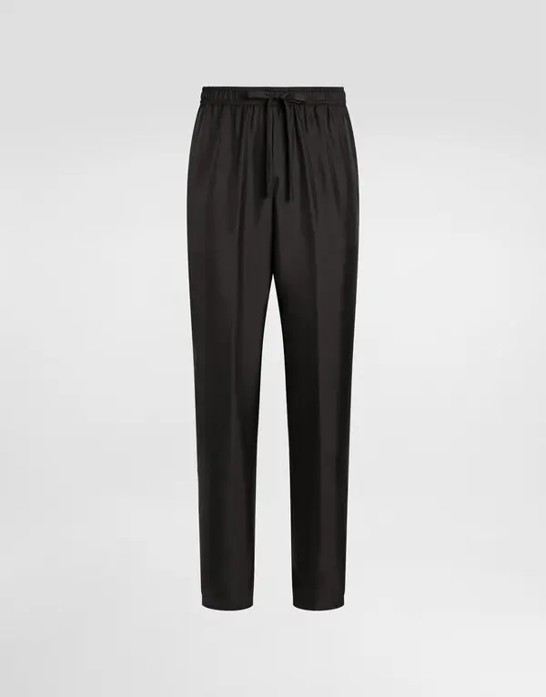 Dolce & Gabbana Tailored Stretch Cotton Twill Trousers - Black