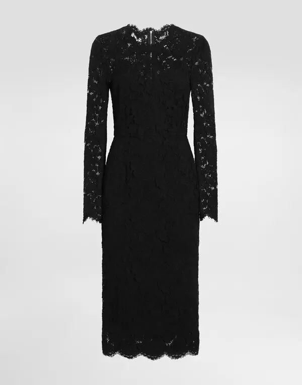 Dolce & Gabbana Majolica- Organzine Long Dress - Black