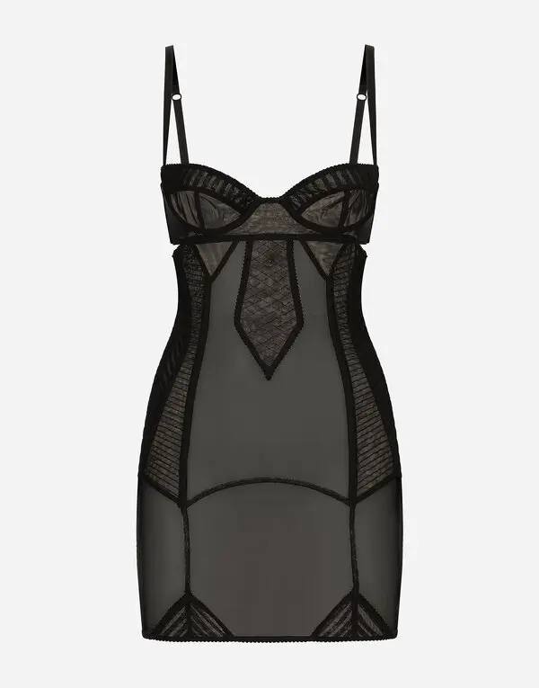 Dolce & Gabbana Majolica- Organzine Long Dress - Black