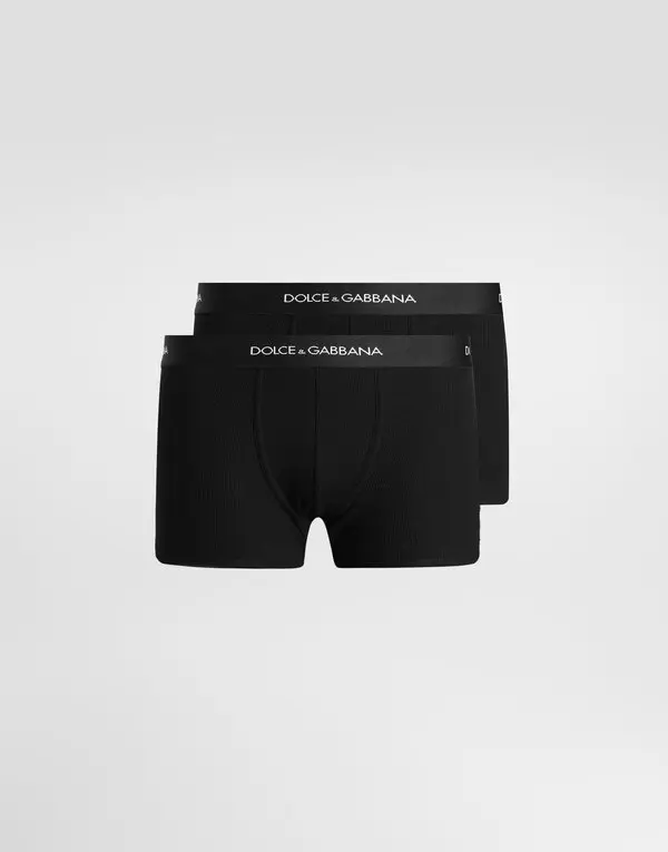 Dolce & Gabbana Cotton Jersey Regular-fit Boxers In A Pack Of Two Underwear And Loungewear Cotton - Black